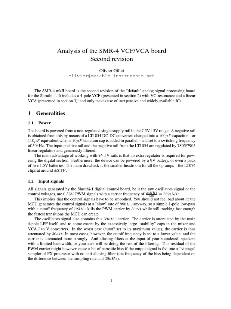 SMR-4MKII Filter Analysis - Resonance Control Analysis On Page 9 ...