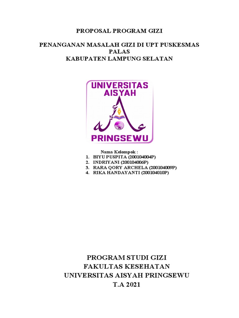 Proposal Program Gizi | PDF