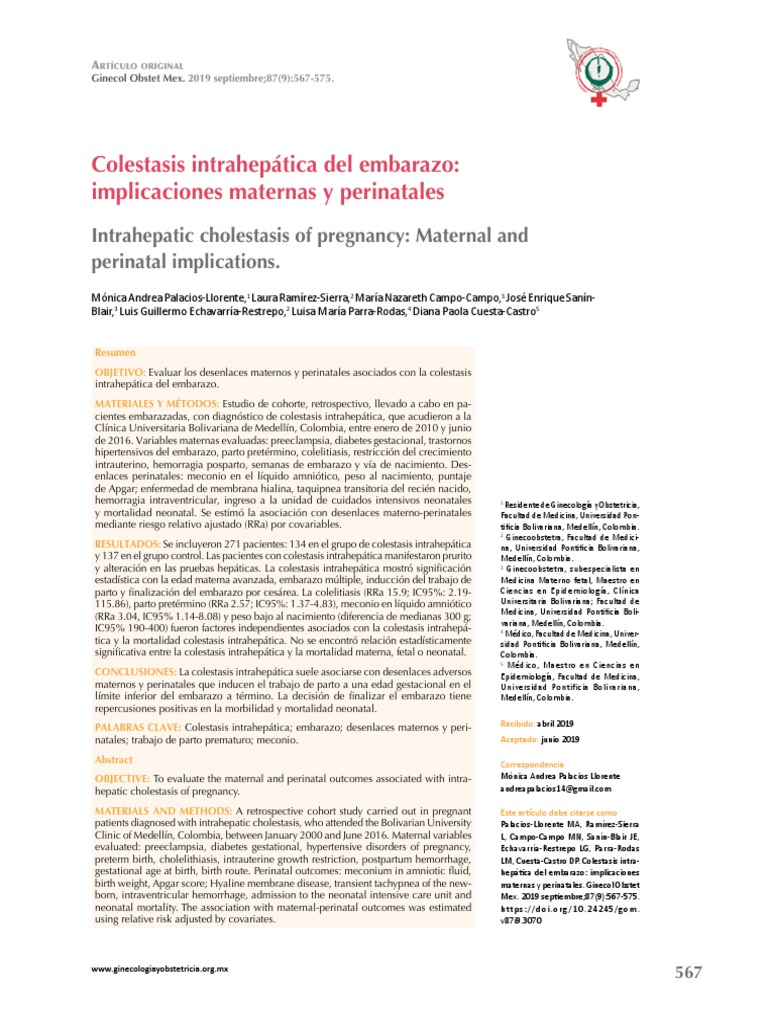 Colestasis Intrahepática Del Embarazo COMEGO | PDF | Parto | Parto ...
