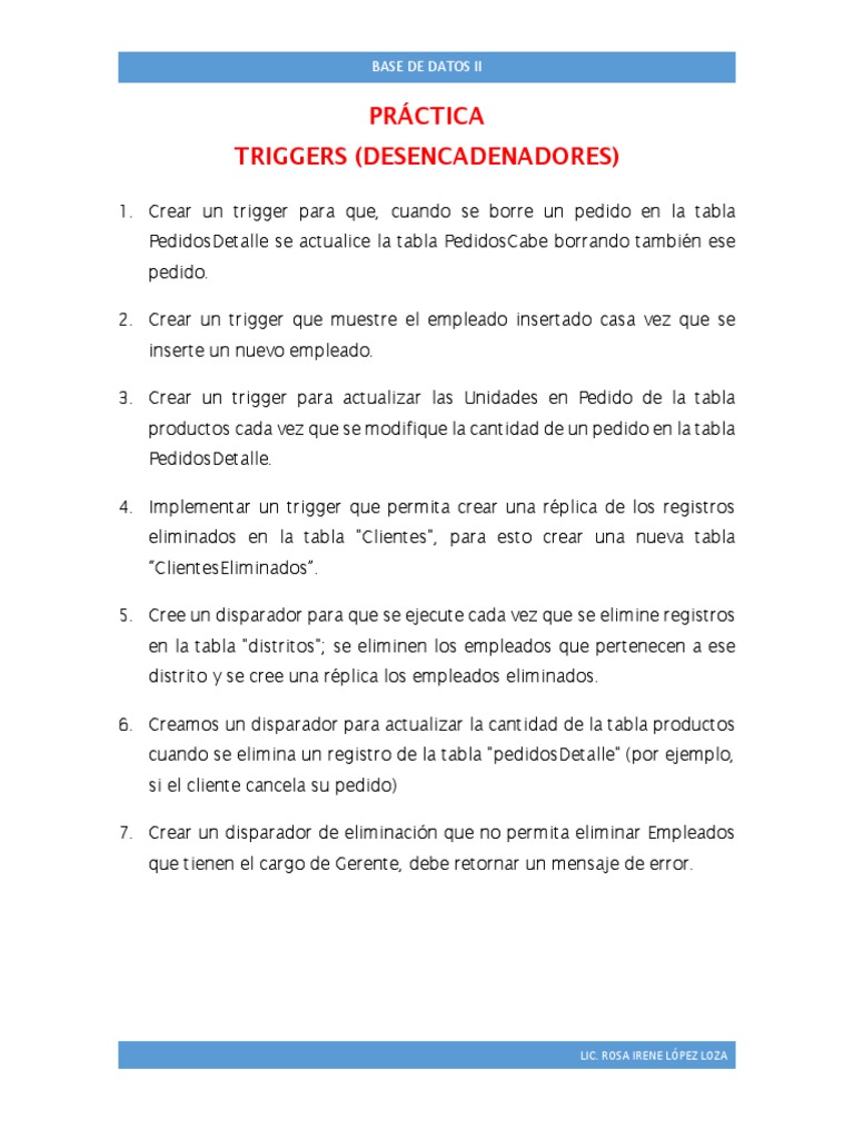 Practica Triggers | PDF