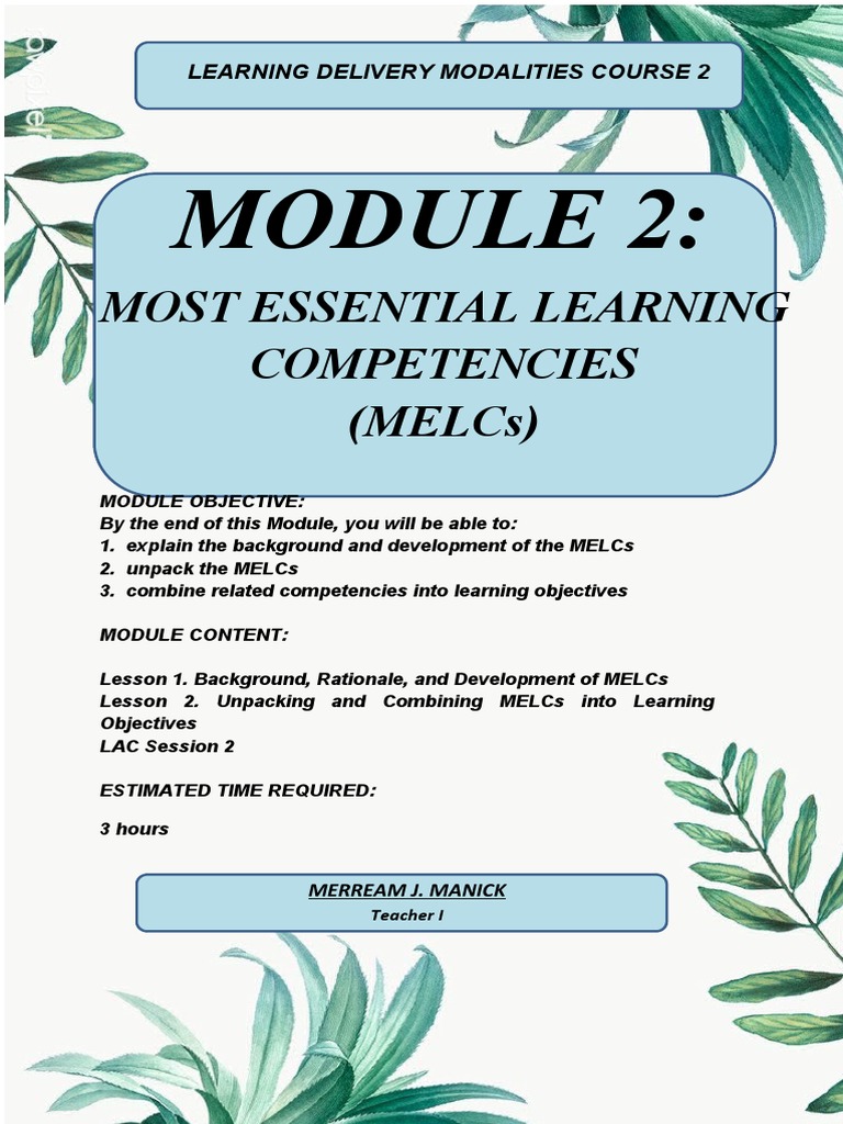 Learning Delivery Modalities Course 2 Autosaved | Download Free PDF ...
