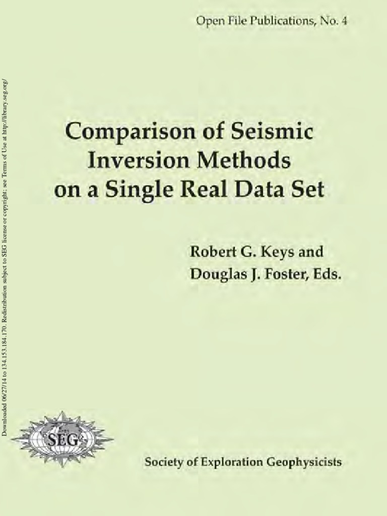 Comparison of Seismic Inversion Methods On A Single Real Data Se 1998 ...