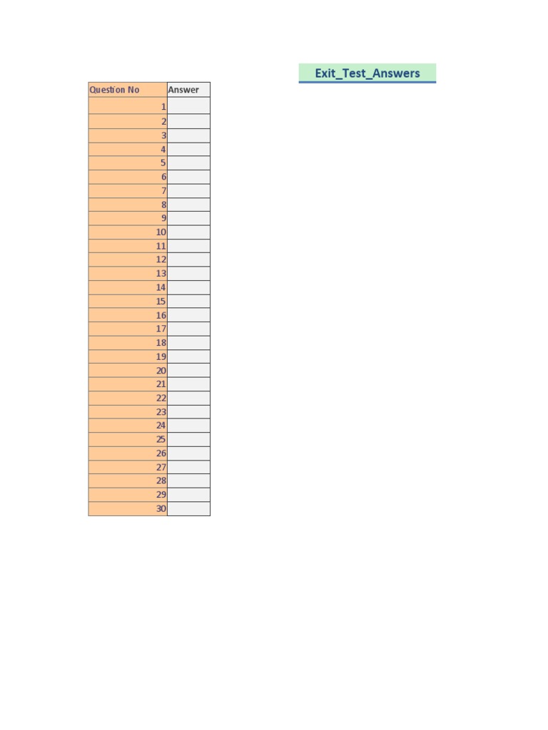 Exit Test Answer Key | PDF