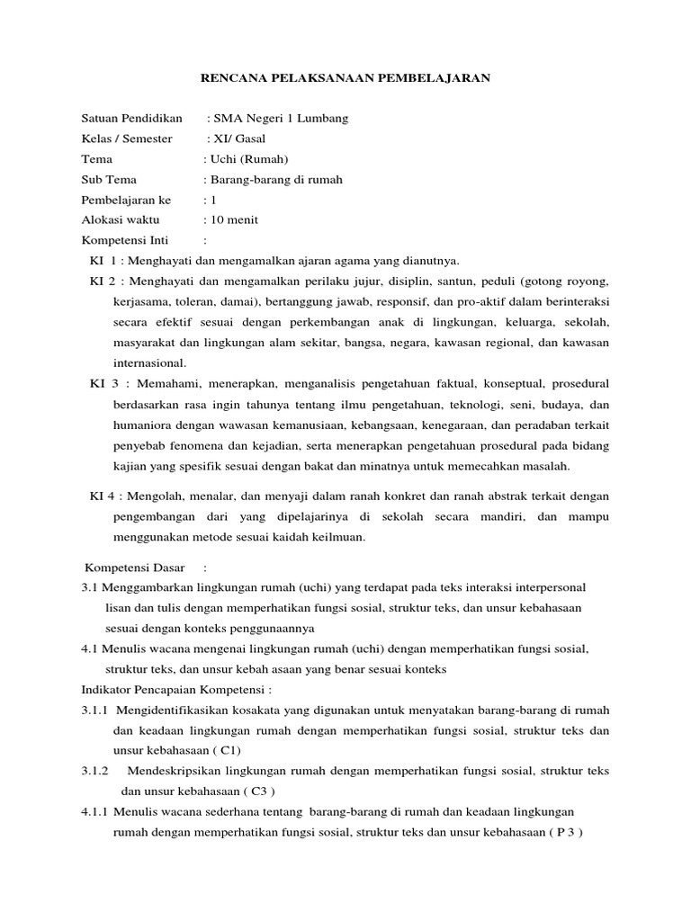 Uchi Barang Di Rumah | PDF | Seni & Disiplin Bahasa