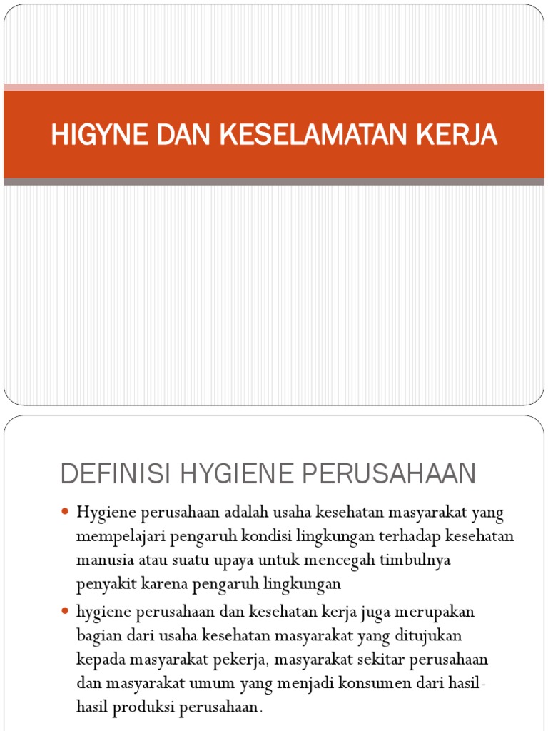 Hygiene Perusahaan dan Kesehatan Kerja | PDF
