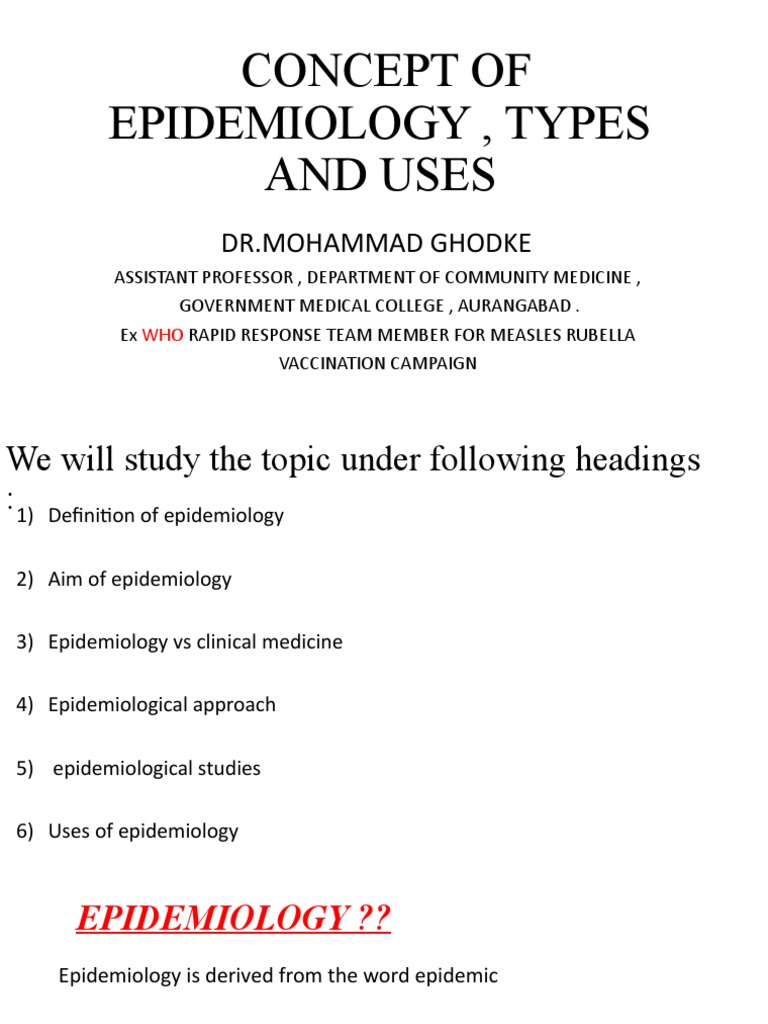 Concept Of Epidemiology Types And Uses Pdf Epidemiology Risk