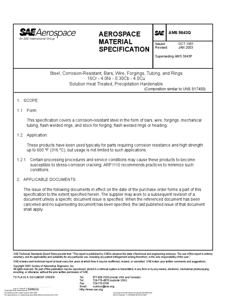Aerospace Material Specification | PDF | Steel | Heat Treating