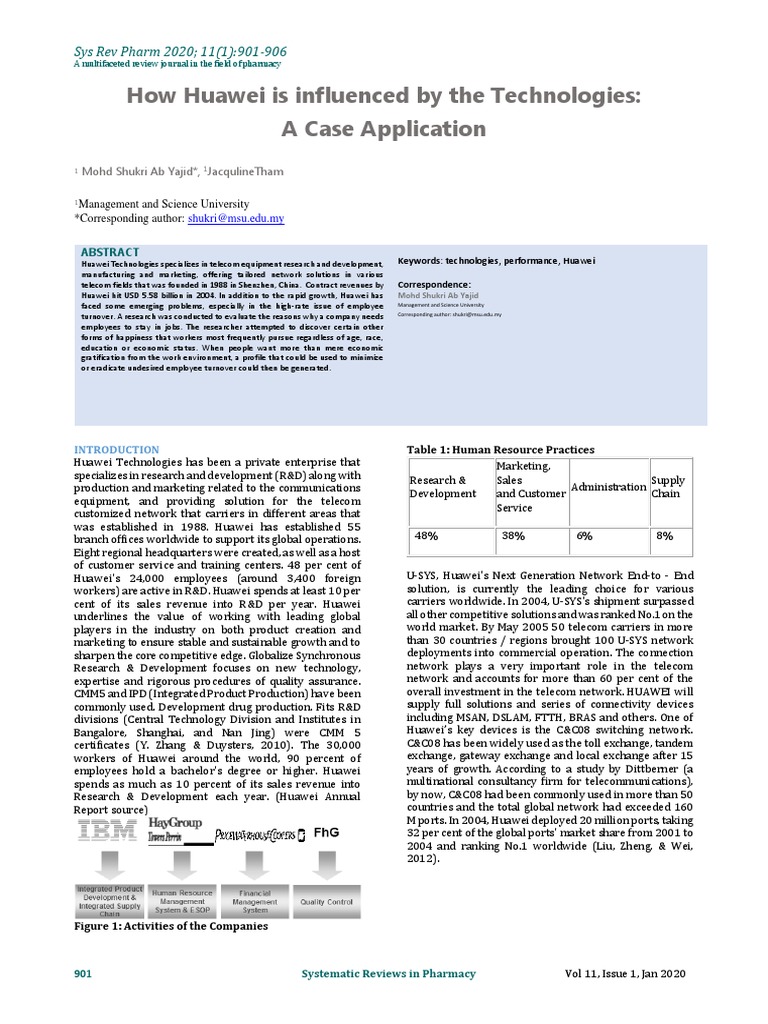 How Huawei Is Influenced by The Technologies: A Case Application | PDF ...