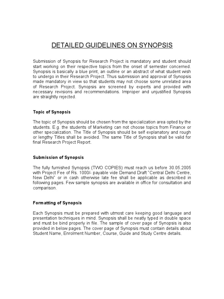 Synopsis Sample | PDF | Justification | Science