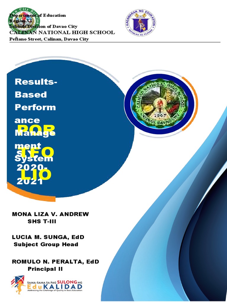 RPMS Portfolio Template Cover | PDF