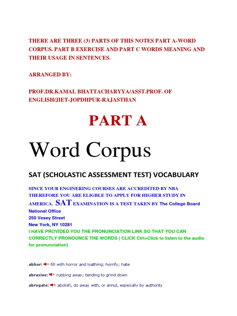 Word Corpus | PDF | Adjective