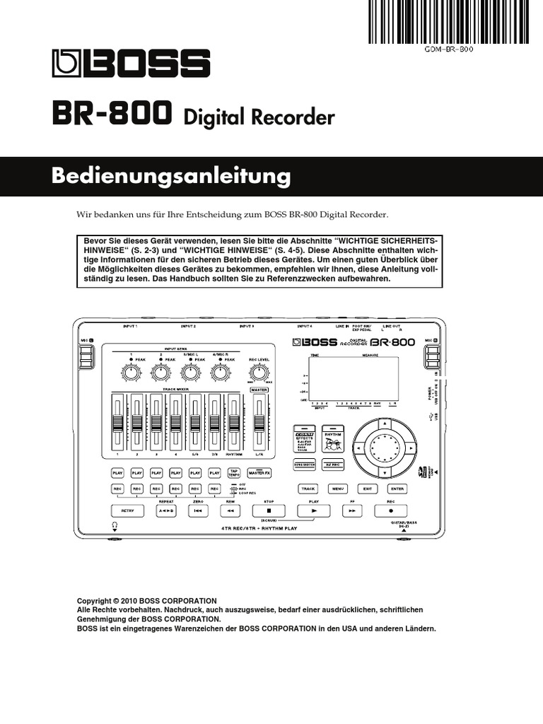 Boss BR-800 | PDF