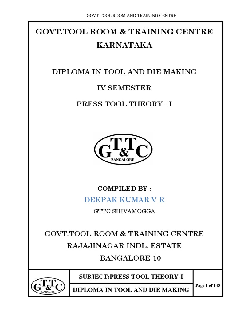 Press Tool - I Notes - Documents-1 | PDF | Sheet Metal | Metals