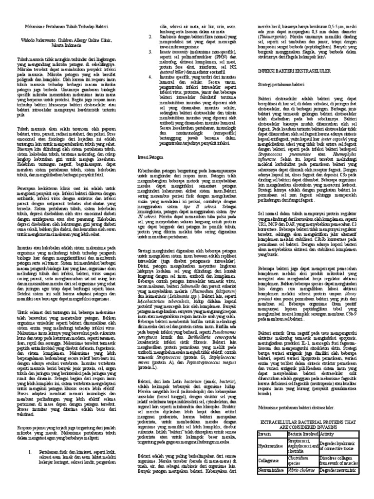 Mekanisme Pertahanan Tubuh Terhadap Bakteri | PDF