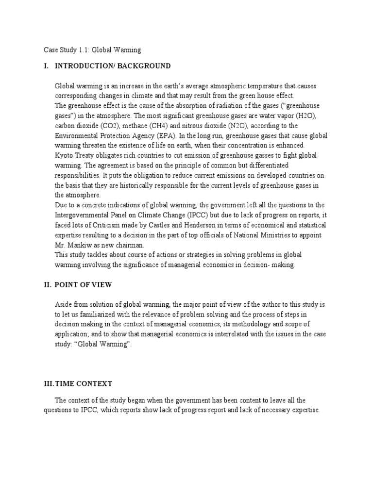 Case Study 1.1 Global Wrming | PDF | Economics | Microeconomics