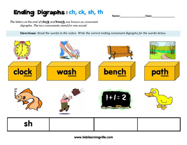Ending Consonant Digraphs Worksheets | PDF | Foreign Language Studies