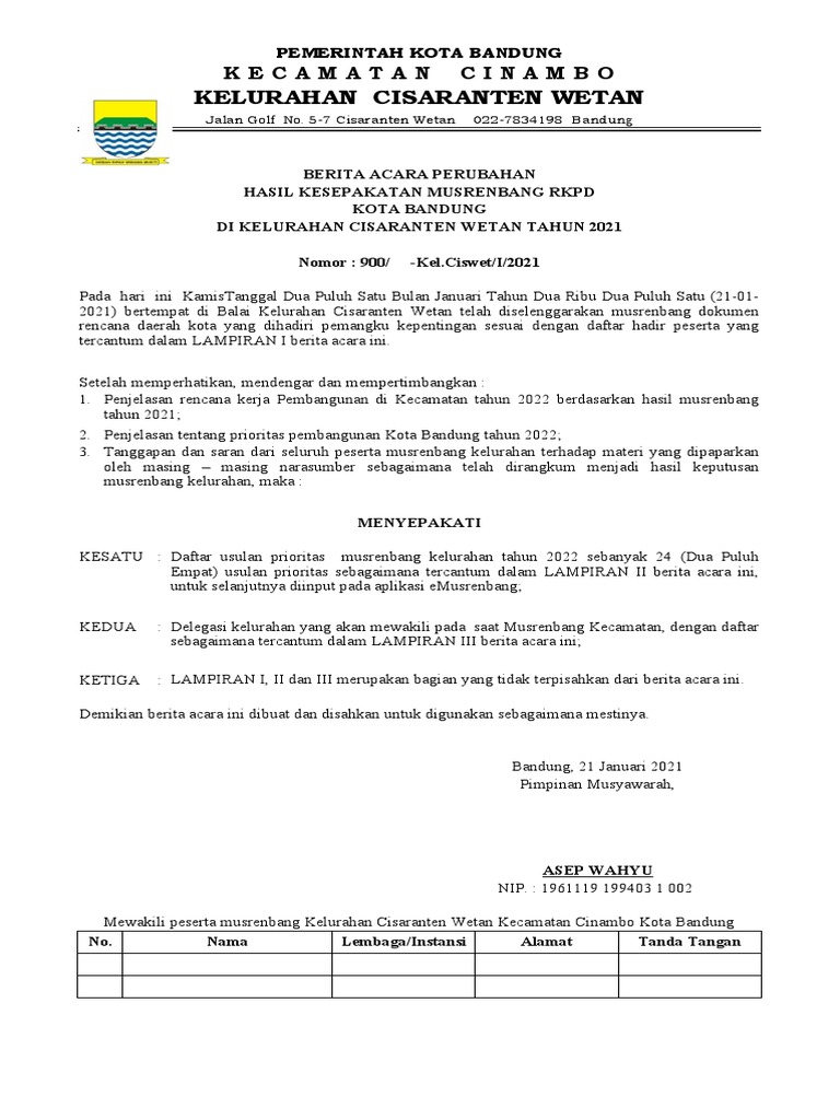 BA Perubahan Musbang | PDF