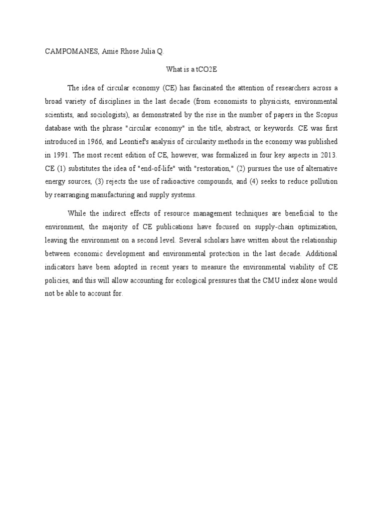 Campomanes - What Is A TCO2E | PDF