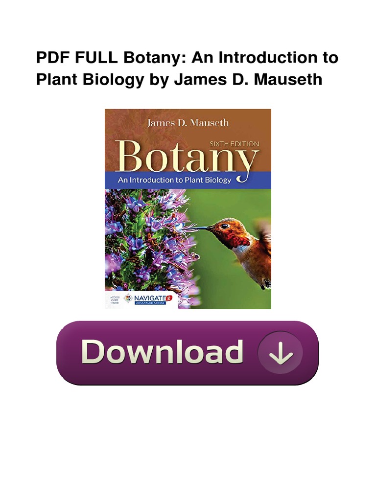 PDF FULL Botany: An Introduction To Plant Biology by James D. Mauseth | PDF