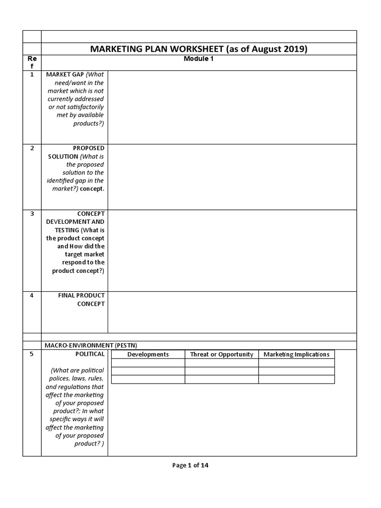 Marketing Plan Worksheets - MGT 170 | PDF | Market Segmentation | Marketing