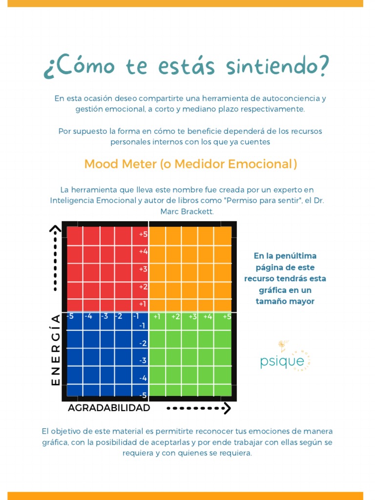 ¿Cómo Te Estás Sintiendo? Mood Meter | PDF | Las emociones | Cognición