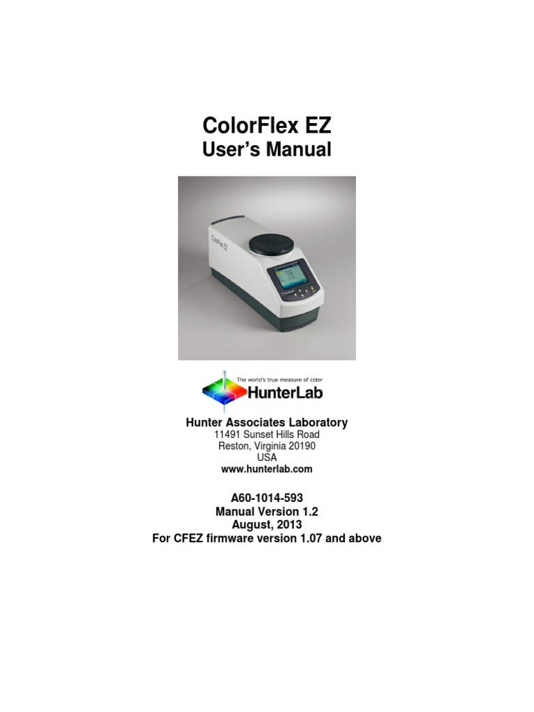 Colorflex Ez User Manual | PDF | Menu (Computing) | Usb