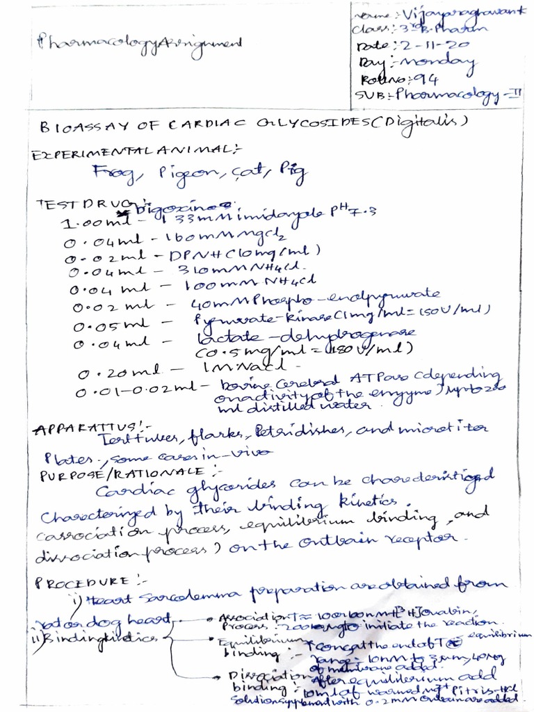 Bioassay of Insulin and Digitalis | PDF