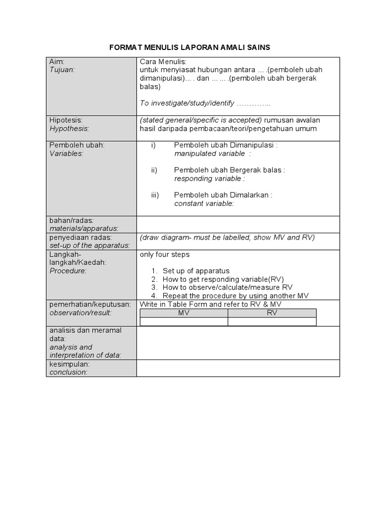 Laporan Amali Sains | PDF