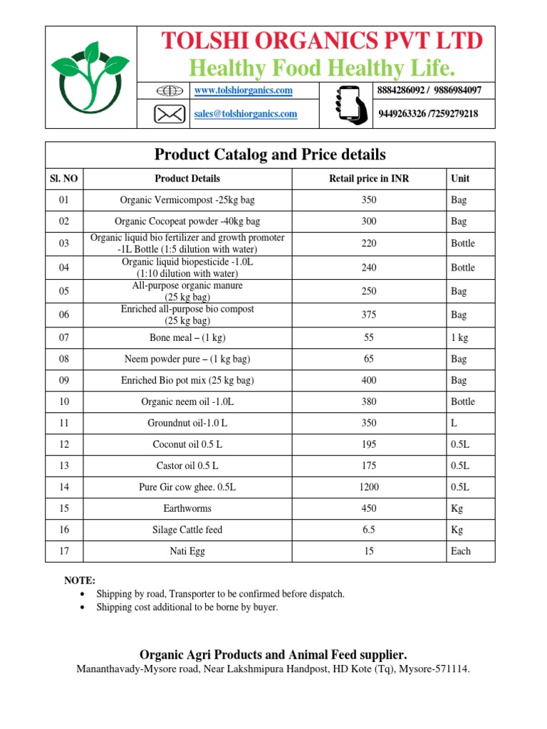 TOPL Product Catalogue and Retail Price List | PDF | Food And Drink ...