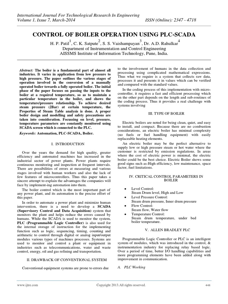 Control of Boiler Operation Using Plc-Scada | PDF | Programmable Logic ...