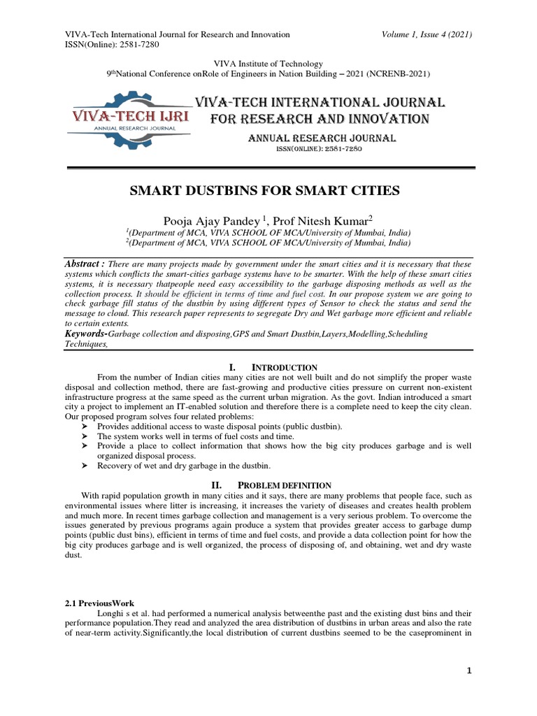 Smart Dustbins For Smart Cities | PDF | Use Case | Waste