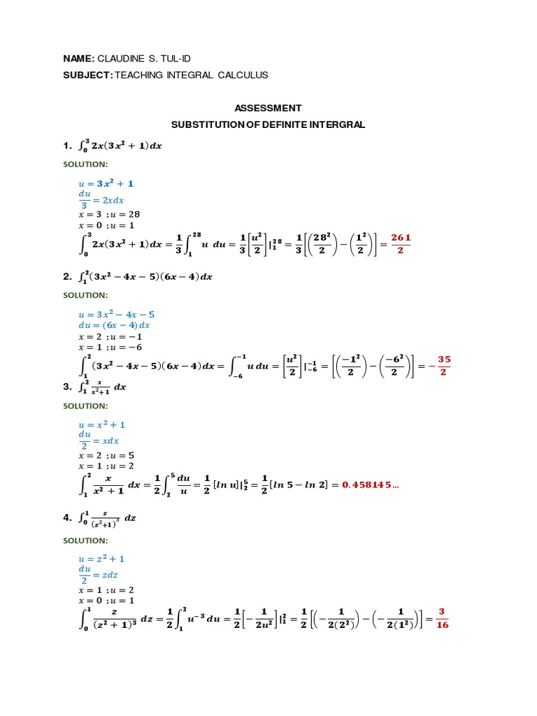 Name: Claudine S. Tul-Id Subject: Teaching Integral Calculus | PDF ...