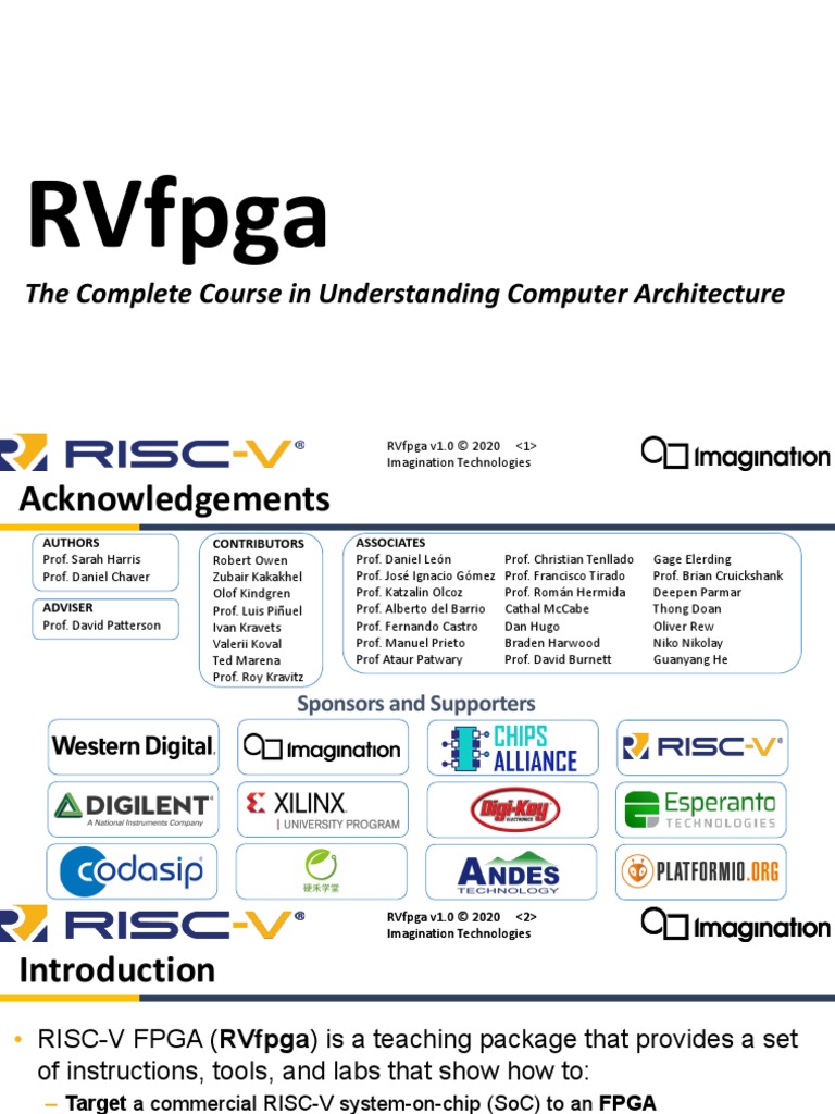RVfpga Slides | PDF | Field Programmable Gate Array | System On A Chip