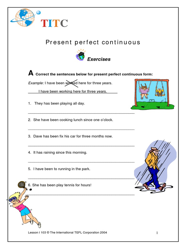 Present Perfect Continuous: Exercises | PDF | Question | Human ...