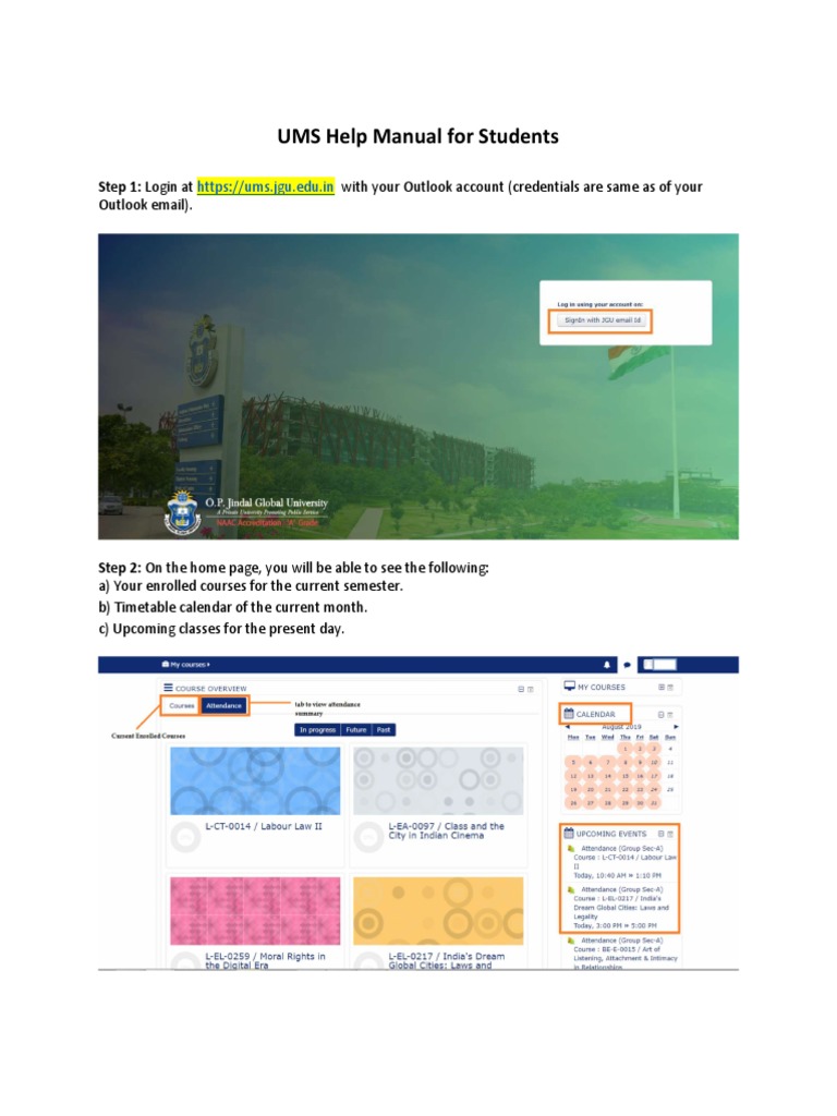 UMS Student Login Help Manual | PDF | Career & Growth
