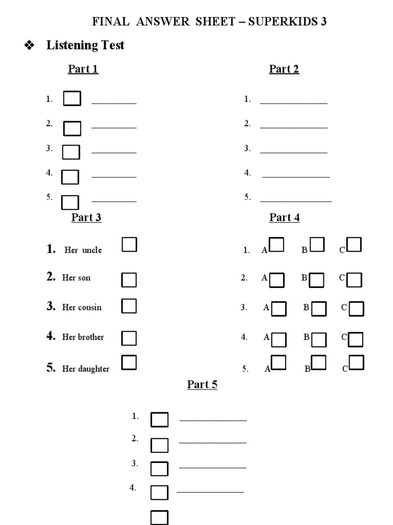 Listening Test: Part 1 Part 2 | PDF | Standardized Tests