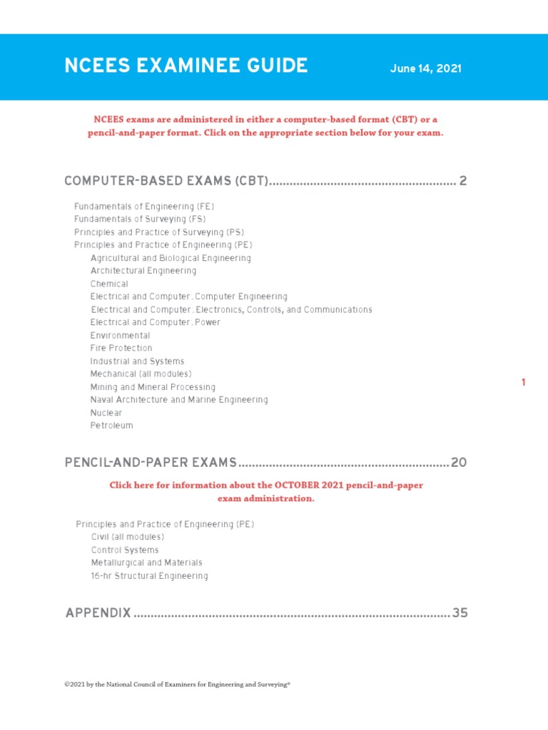 Ncees Examinee Guide | PDF | Test (Assessment) | Educational Assessment ...