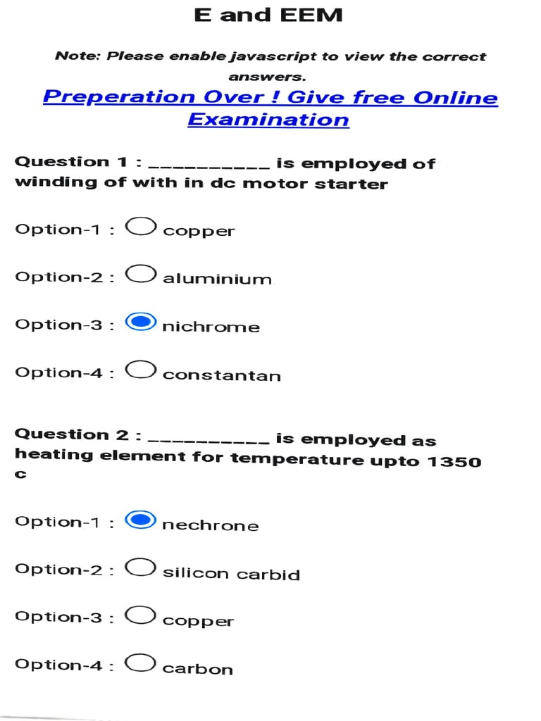MCQ Eem ? | PDF