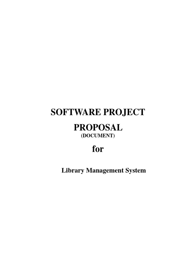 Software Project Proposal For: Library Management System | PDF ...
