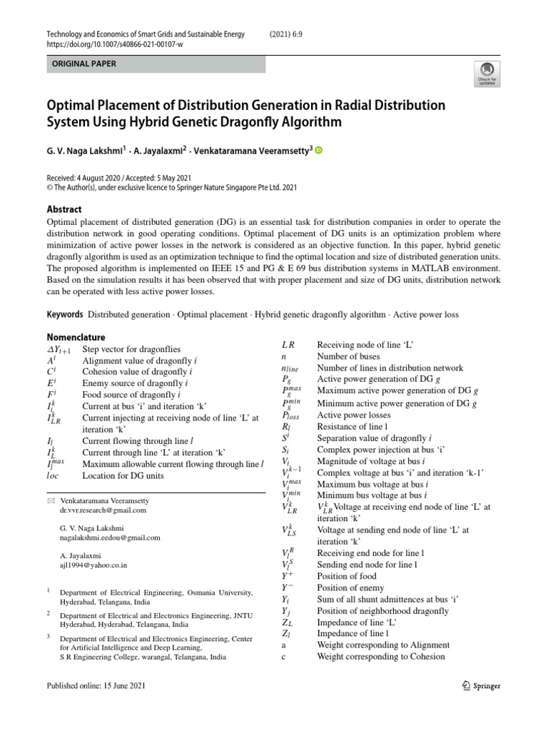 Optimal Placement of Distribution | PDF | Mathematical Optimization | Genetic Algorithm