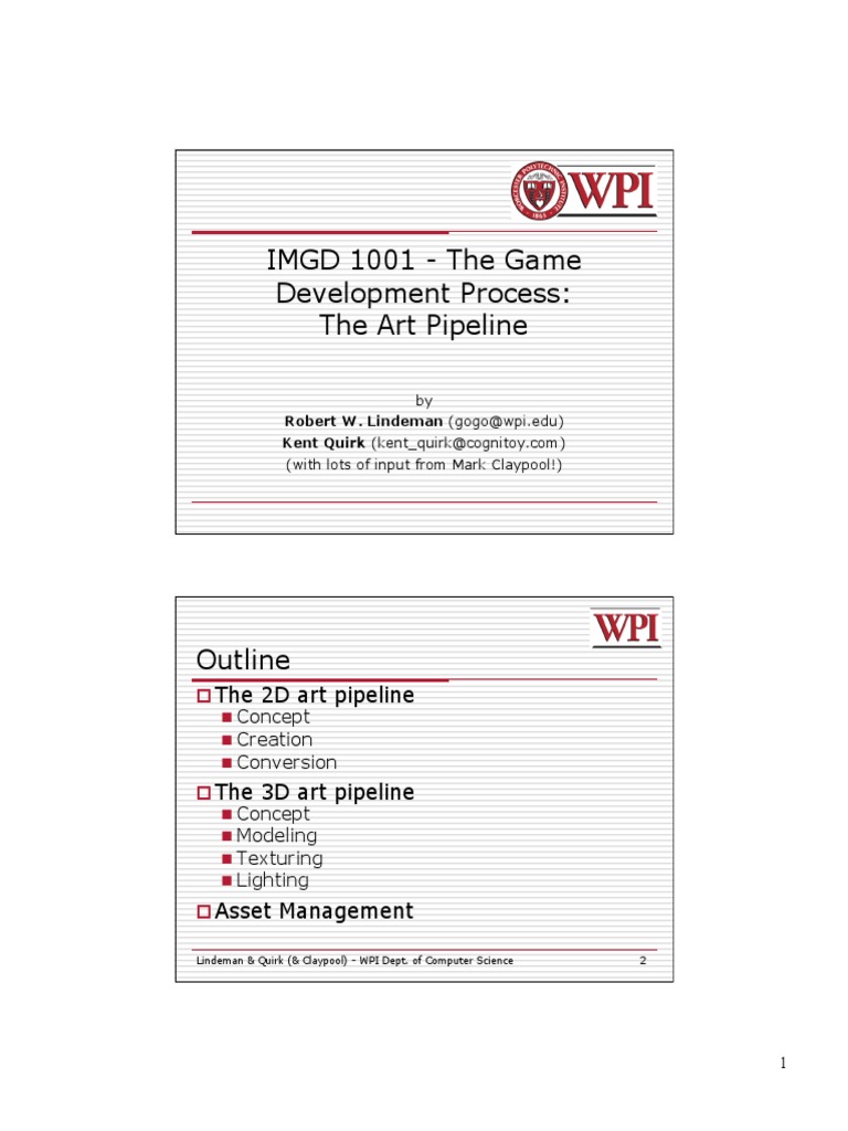 IMGD 1001 - The Game Development Process: The Art Pipeline | PDF | 3 D ...