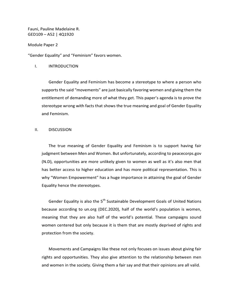 Module Paper 2 | PDF | Gender | Gender Studies