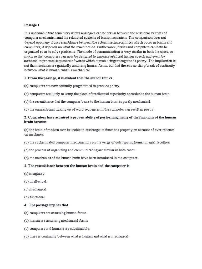 Drawing Analogies Between the Human Brain and Computer Systems | PDF ...