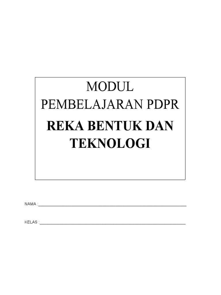 Modul Pembelajaran PDPR Tingkatan 2 | PDF