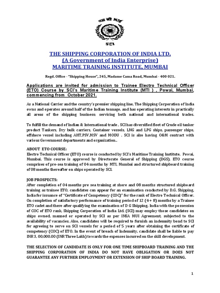Advertisement For Selection Of New Eto 03 Batch October 2021 Pdf Test Assessment 