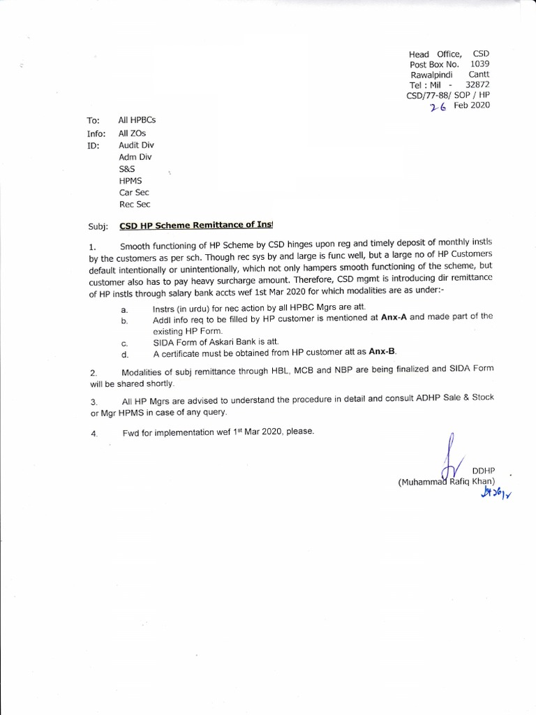 CSD HP Scheme Remittance of Ins | PDF | Debit Card | Trade