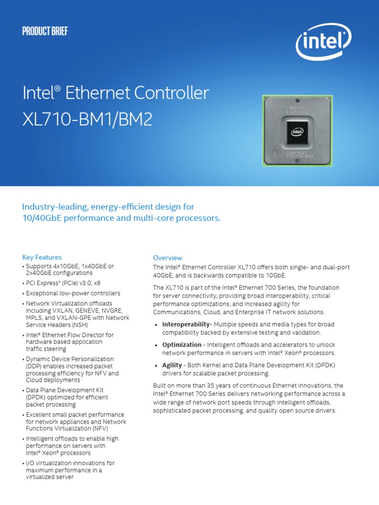 Intel® Ethernet Controller XL710-BM1/BM2: Product Brief | PDF | Computer Network | Network ...