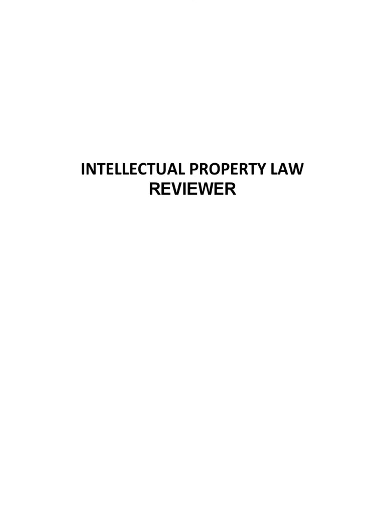 Ip Law Reviewer | PDF | Glossary Of Patent Law Terms | Patent