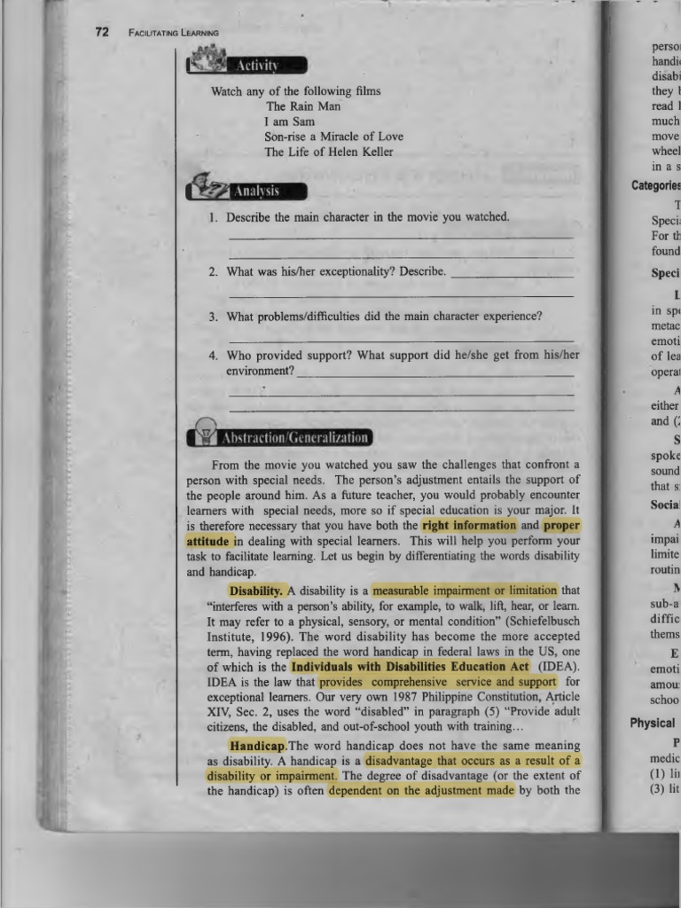 Module 6 Abstraction | PDF | Disability | Intellectual Disability