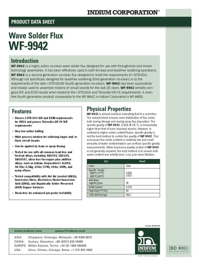 Wave Solder Flux: Product Data Sheet | PDF | Solder | Soldering